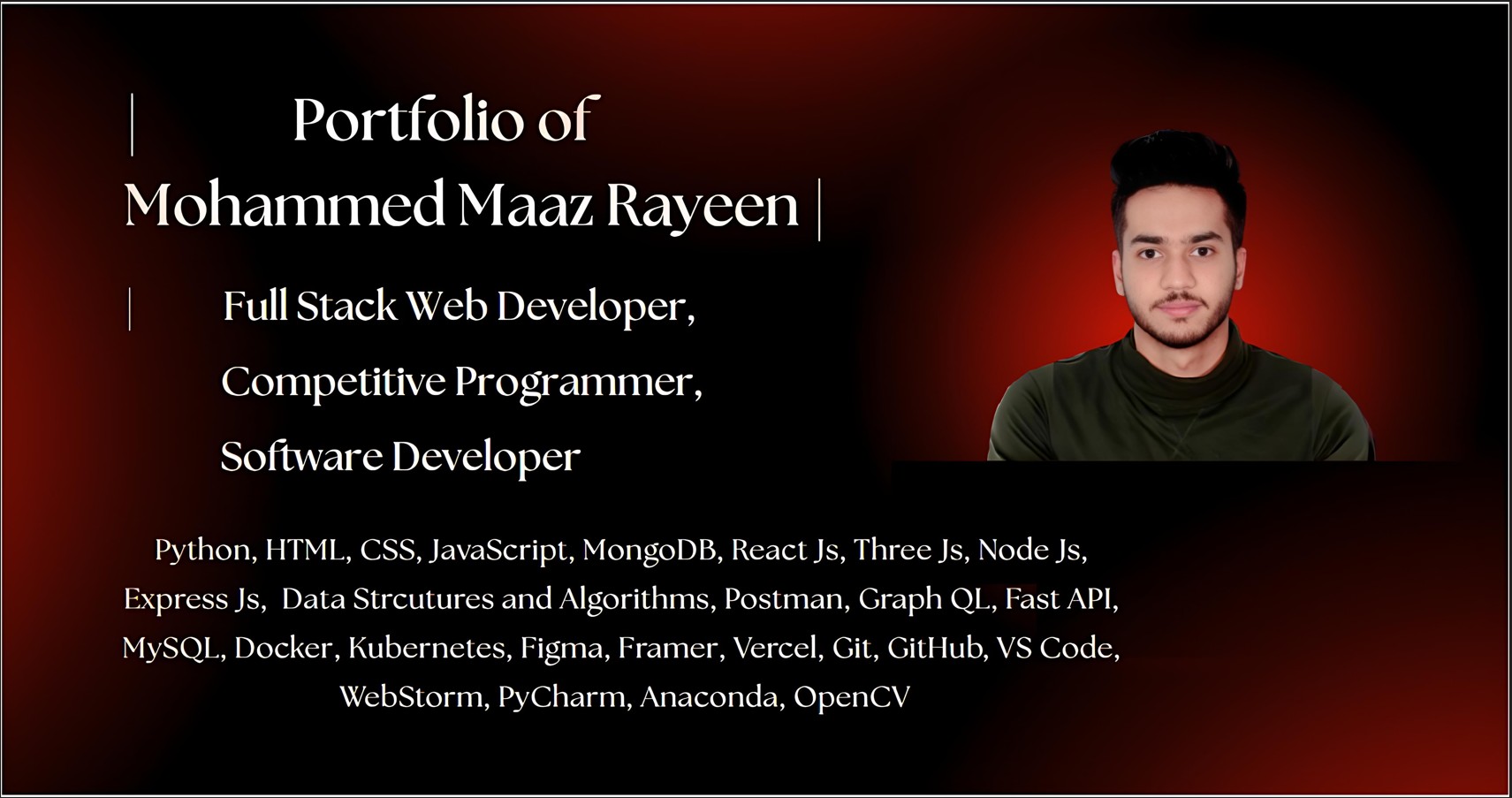 Mohammed Maaz Rayeen – Fullstack Web Developer | maazverse.com